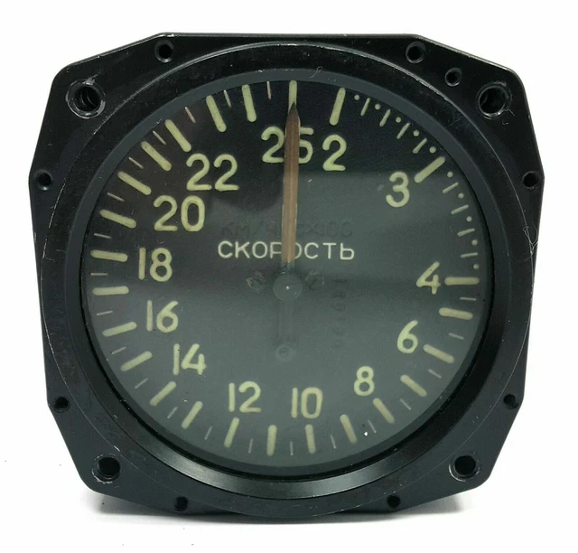 AIRCRAFT COCKPIT INDICATOR Speed Meter Mig-21 Russian Soviet Combat ...
