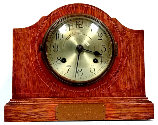 NEW HAVEN CLOCK Co British Manufactured Presentation Mantle Clock 1921 ...