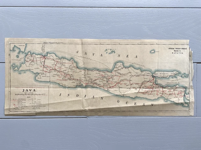 ANCIENNE CARTE MAP de Java et Bali - Batavia- Années 30 EUR 10,00 ...