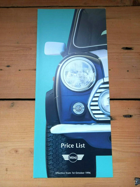 CLASSIC MINI COOPER Genuine Rover NOS Price List Rare S Sportspack ...