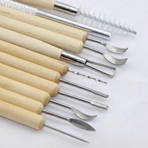 11PCS CLAY POTTERY Tool Carving Modeling Ceramic Wood Tools Sculpting Craft UK £7.59 - PicClick UK