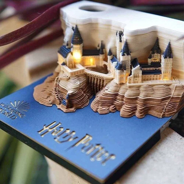 HARRY POTTER HOGWARTS 3D Paper Art Castle Sculpture Memo Pad Note Pad ...