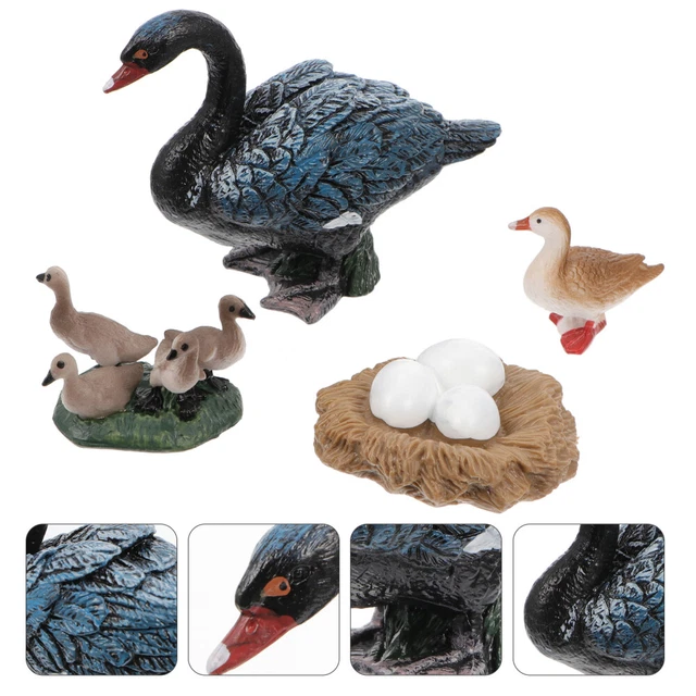 PLASTIC SWAN FIGURINE Life Cycle Of A Swan Miniature Garden Animals ...
