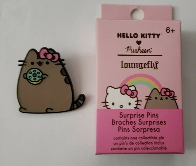 LOUNGEFLY SANRIO HELLO Kitty Pusheen Enamel Pin Pusheen Pink Bow With 🍩 Donut EUR 19,29 ...
