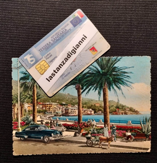 RAPALLO 1950 CARTOLINA Passeggiata a Mare Genova PRIMI COLORI Coll ...