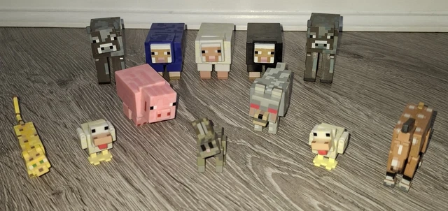 MINECRAFT ANIMALS ACTION Figure Toys Bundle Of 18 Cat, Horse, Pig ...