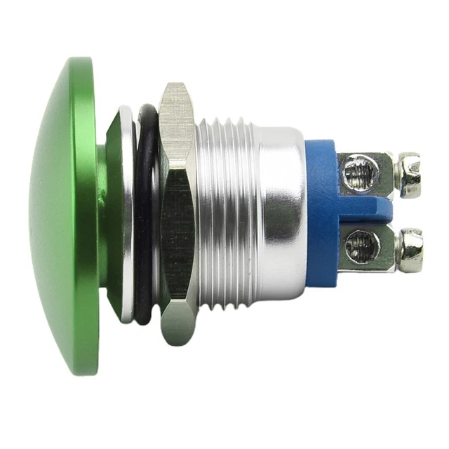 NO ON&OFF WATERPROOF Pushbutton Switch Green Mushroom Cap ROHS+CE ...