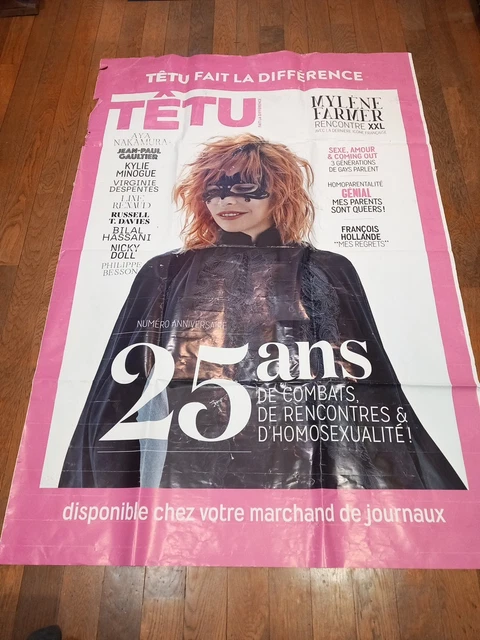 TRES GRANDE AFFICHE Mylene Farmer Magazine Tetu EUR 45,00 - PicClick FR