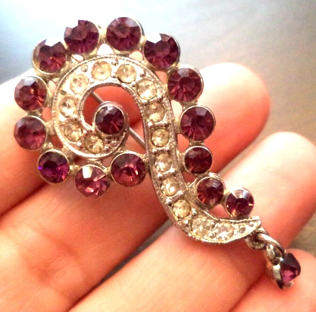 STUNNING VINTAGE ESTATE High End Rhinestone Question Mark 2" Brooch ...