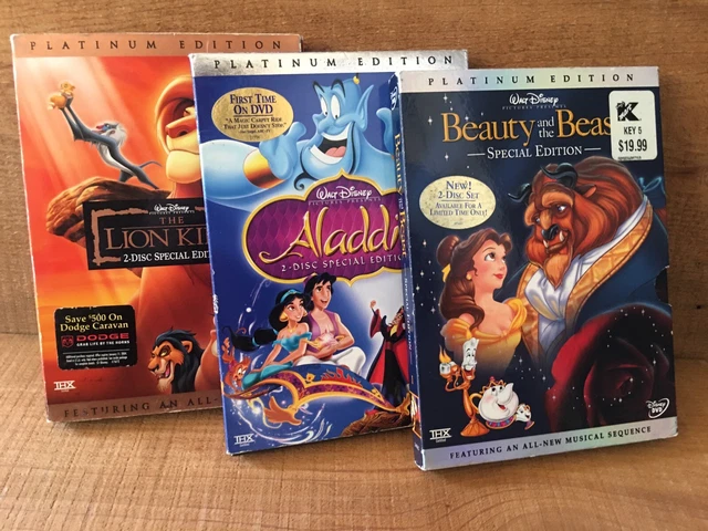 DISNEY PLATINUM EDITION dvd lot LION KING, Beauty and the Beast ...