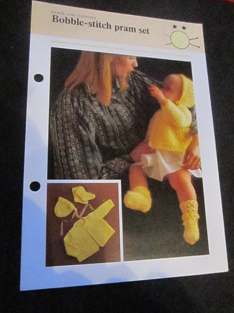 KNITTING PATTERN BABIES And Toddlers Bobble-Stitch Pram Set **Must See ...