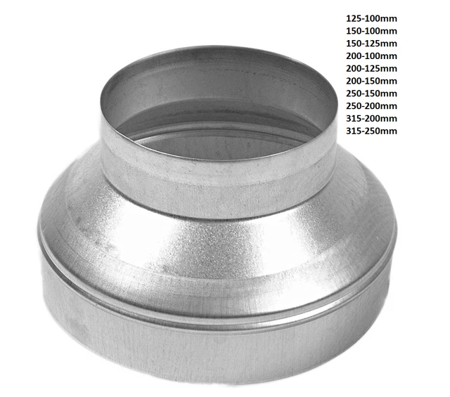 METAL EXTRACTION FAN Galvanized Metal Ducting Reducers Ventilation Pipe ...