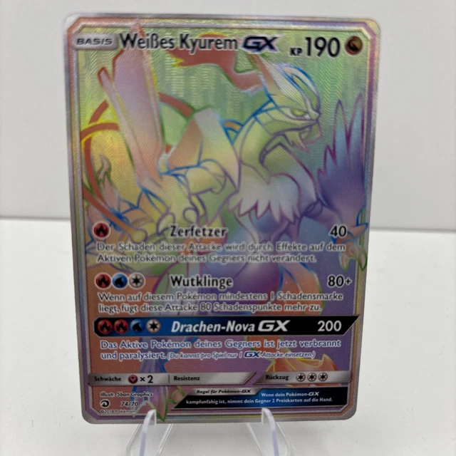POKEMON KARTE, WEISSES Kyurem GX 74/70, Secret-Rare, "Majestät der ...