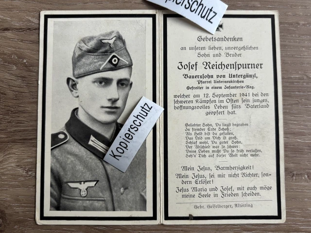 STERBEBILD - 2. WK - Unterneukirchen - Altötting - Militaria - Uniform ...