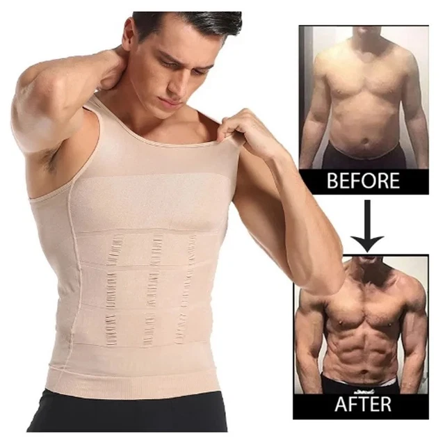 UK MEN SLIMMING Body Shaper Belly Tummy Control Compression Vest ...