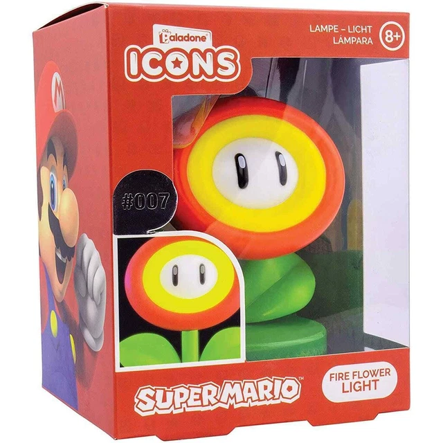 SUPER MARIO FIRE Flower 3D Icons Mini Bureau Lumière Lamp Lampe EUR 17 ...