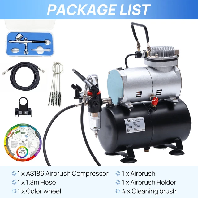 1/6HP AIR COMPRESSOR with 3L Tank Oil Free Ultra Quiet for Home ...