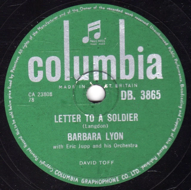 UK #27 BARBARA Lyon 78 -A Letter To A Soldier / Falling In Love Uk Col ...