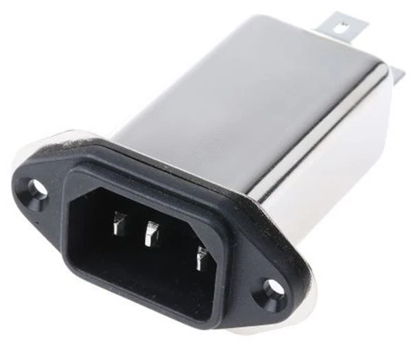 1 X MALE C14 IEC Filter Panel Mount,faston,Rated At 6A,250 V ac ...