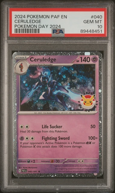 PSA 10 CERULEDGE #040 2024 Pokemon Paf En-Paldean Fates 89448451 EUR 84 ...