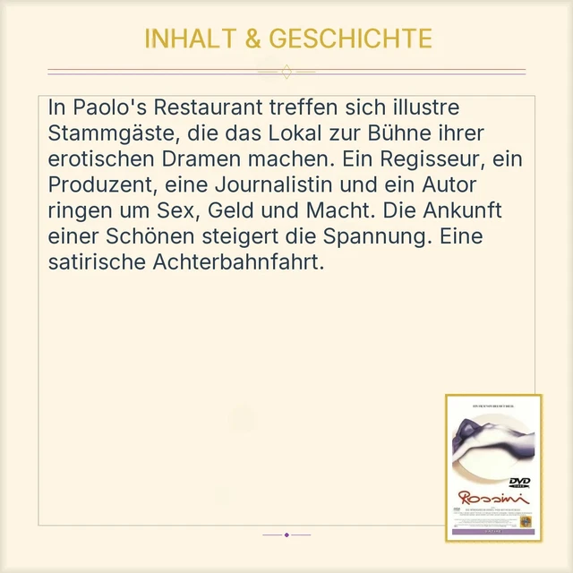 ROSSINI DVD KOMÖDIE Satire Helmut Dietl Götz George Deutsch ab 12 EUR 5 ...