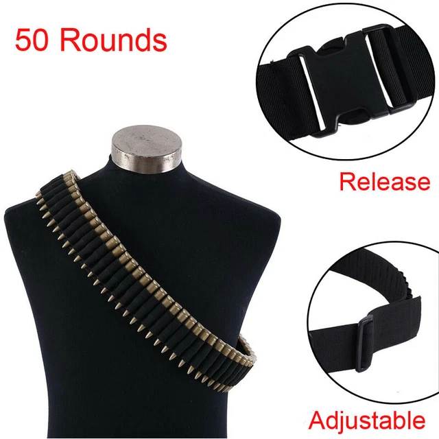 NYLON 50 ROUND Rifle Bullet Cartridge Bandolier Ammo Belt F/308 cal. 30 ...