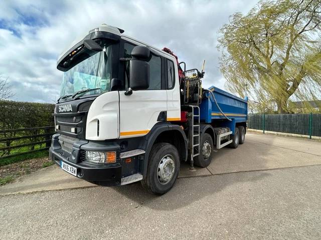 SCANIA P410 8X4 Grab Lorry with Epsilon Crane-to BUY or HIRE ! £58,000. ...