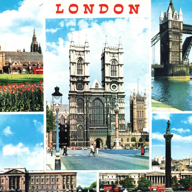 BIG BEN CLOCK Tower Westminster Abbey London England 1964 Chrome