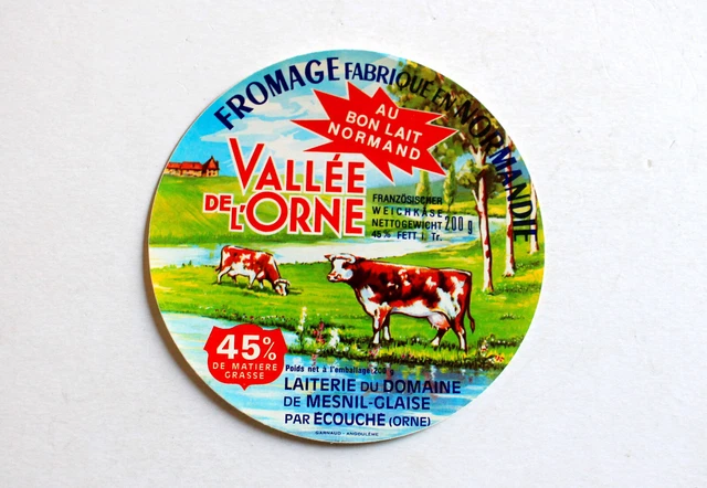ANCIENNE ETIQUETTE BOITE Fromage Normandie Normand Vallee De L'orne ...