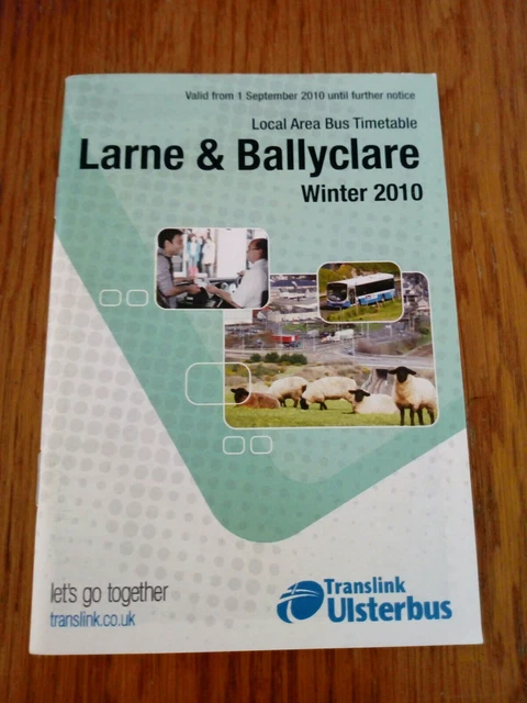 LARNE AND BALLYCLARE Area Ulsterbus Northern Ireland Bus Timetable ...