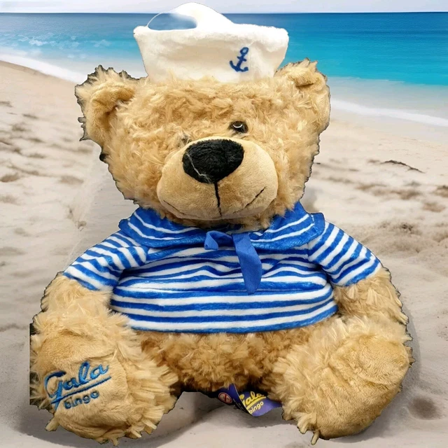 SAILOR TEDDY BEAR NO.11 Bingo Ball Reversible Cuddly 9"Plush Soft Toy ...