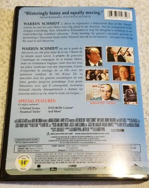 ABOUT SCHMIDT DVD 2002 with Insert Jack Nicholson $5.42 - PicClick CA