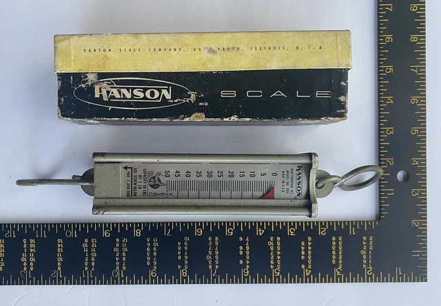 VINTAGE HANSON HANGING Scale - The Viking Model #895- 50LB - in ...