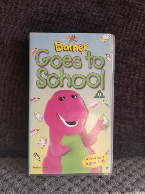 BARNEY - BARNEY Goes To School (VHS, 1995) Rare VHS Tape Retro 90s Kids ...
