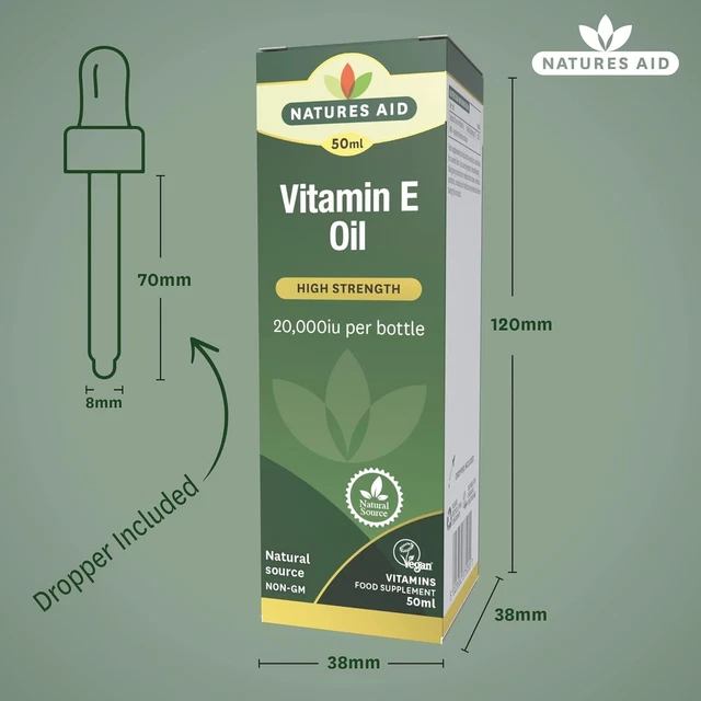 NATURES AID VITAMIN E Oil 20,000iu High Strength Natural Source - 50ml ...