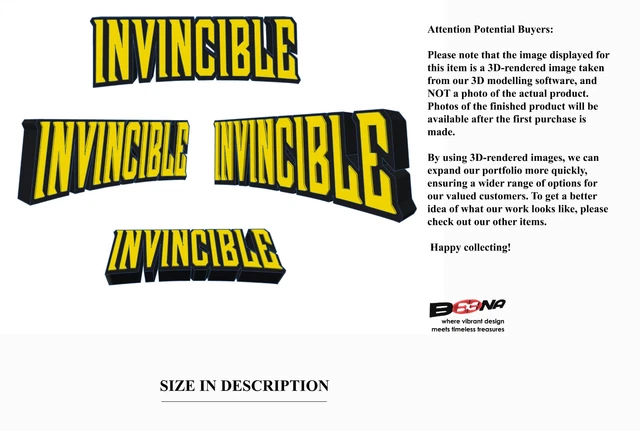 INVINCIBLE LOGO DISPLAY Mark Grayson Beena Studio £18.00 - PicClick UK