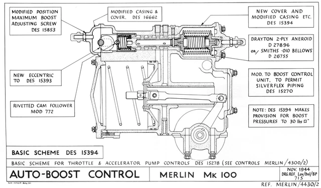 ROLLS ROYCE MERLIN Aero Engine Plan Blueprints Rare Detail Period ...