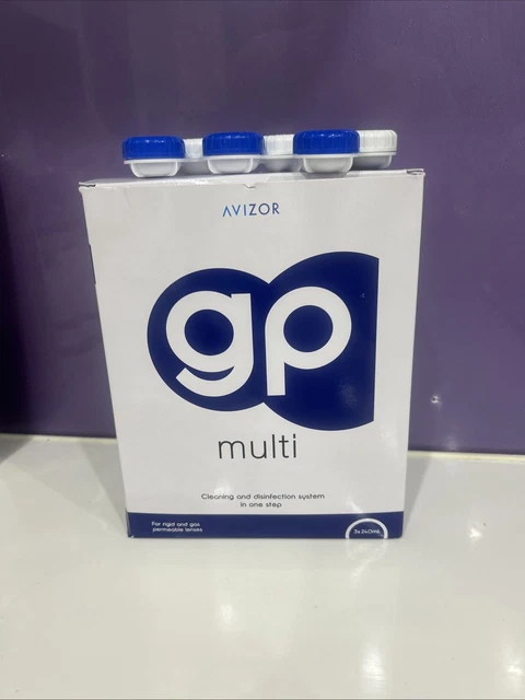 AVIZOR GP MULTI Contact Lens Cleaning Solution 3-Pack, 240ml Each 2028 expired £24.60 - PicClick UK