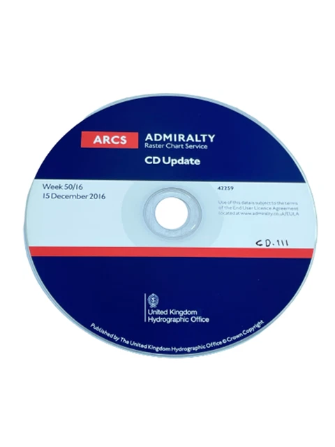 ADMIRALTY ARCS CD Update Raster Chart Digital Official Maritime 50/16 ...