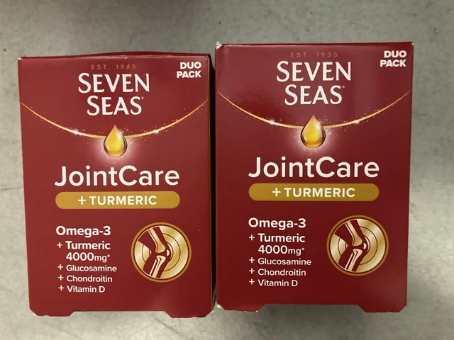 SEVEN SEAS JOINTCARE + TURMERIC x 2 DUO PACKS = 120 TABS/CAPSULES EXP ...