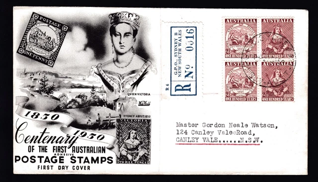 1951 FIRST POSTAGE Pre-Decimal Stamp Wide World Registered First Day ...