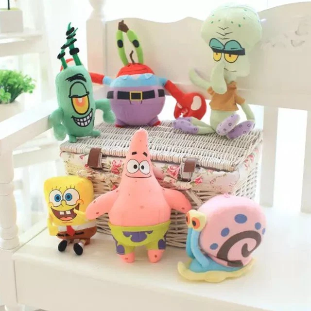 PATRICK STAR SANDY Cheeks Mr Krabs Squidward & Plankton 5 Plush Set 12 ...