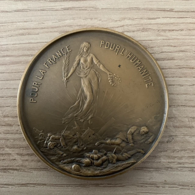 OLD FRENCH WAR Medal Death Penny Commemorative Coin Old Ww1 Solid ...