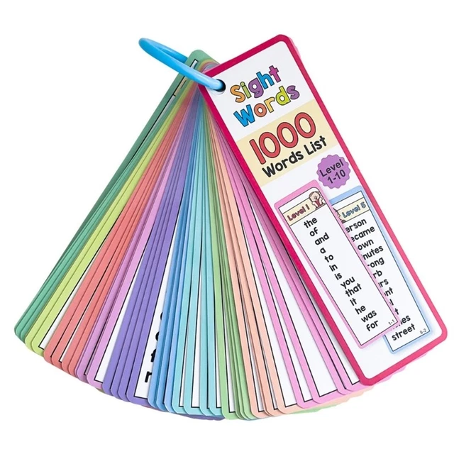 HIGH FREQUENCY WORD Lists Double Sided English Sight Words Cards for ...