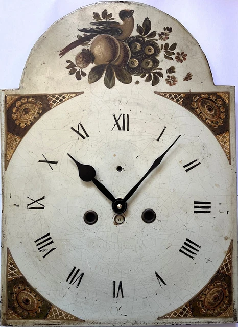 ORIGINAL REVAMPED HAND-PAINTED Grandfather Longcase Clock Dial & Modern ...