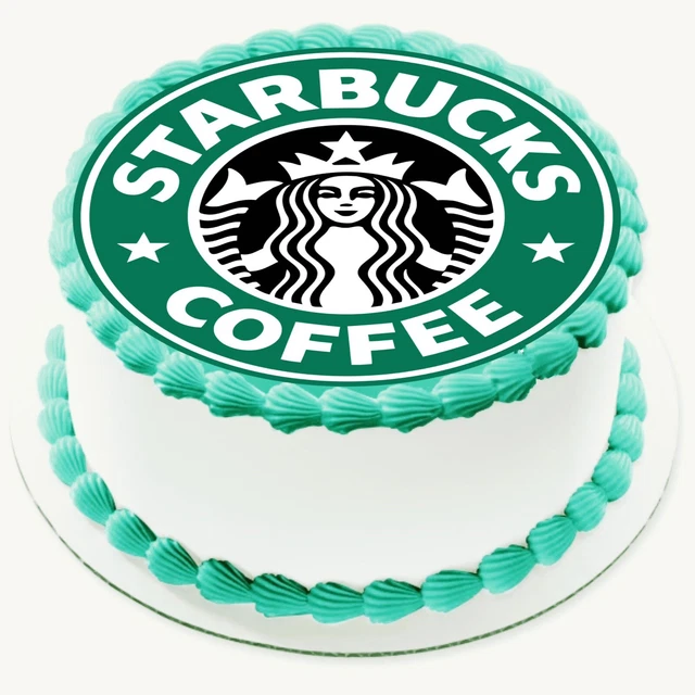 GREEN COFFEE STAR Logo Edible Icing PRE-CUT Cake Topper 3/4/5/8 INCH ...