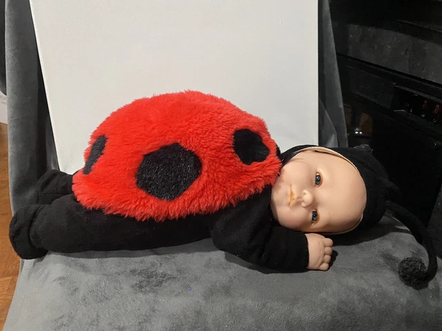 VINTAGE 1997 ANNE Geddes 15" Lady Bug Sleeping Baby Doll Plush Vinyl ...