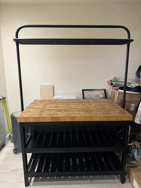 IKEA VADHOLMA KITCHEN Island and Rack £400.00 - PicClick UK