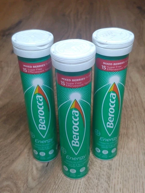 BEROCCA ENERGY 3X Packs Of 15 Tablets (45 In Total) Mixed Berries ...