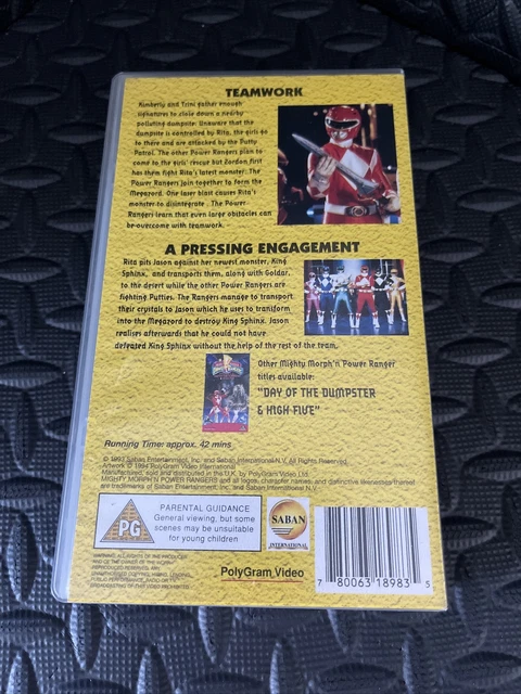 MIGHTY MORPH’N POWER Rangers Teamwork & Pressing Engagement - VHS Tape ...